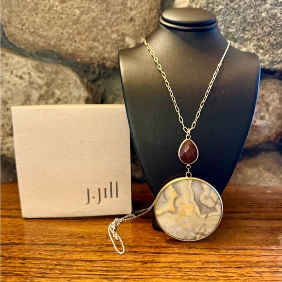 J. Jill | Jewelry | J Jill Pendant Necklace Semi Precious Stones Boho ...